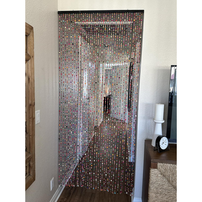 Dakota Fields Rainbow Colorful Hippie Wood Beaded Curtain,Doorway Beads Bamboo Decor Curtains ...